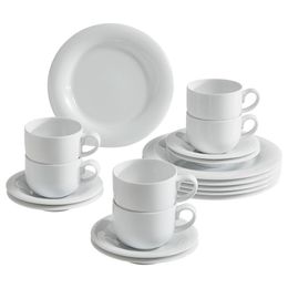 Novel Kaffeeservice Tavola, Wei&szlig;, Keramik, 18-teilig, 200 ml,200 ml, Lfgb, Essen & Trinken, Geschirr, Geschirr-Sets, Kaffeeservice
