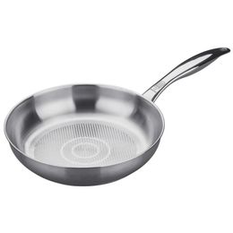 Chefkoch+Fackelmann Bratpfanne M&uuml;nchen, Silber, Metall, rund, kratzfest, Kochen, Pfannen, Bratpfannen