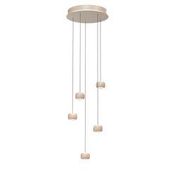 Led-H&auml;ngeleuchte Quiberon, Sand, Metall, rund,rund, warmwei&szlig;, 180 cm, RoHS, 3-fach schaltbar, Backlight-Effekt, Lampen & Leuchten, Innenbeleuchtung, Leuchten nach R&auml;umen, Esstischlampen