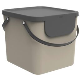 Rotho Abfallsammler Albula, Beige, Kunststoff, 40 L, 40x35.5x34 cm, Blauer Engel, Reach, DIN EN ISO 9001, K&uuml;chen, K&uuml;chenausstattung, M&uuml;lleimer