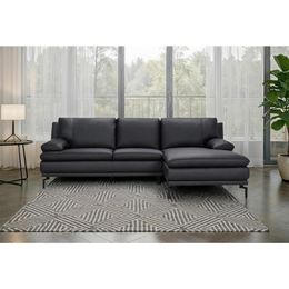 Mid.you Ecksofa, Schwarz, Leder, Echtleder, B&uuml;ffelleder,B&uuml;ffelleder, 248x158 cm, Wohnzimmer, Sofas & Couches, Sofas, Ledersofas