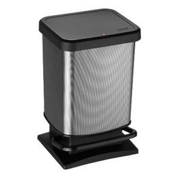 Rotho Abfalleimer Paso, Grau, Schwarz, Kunststoff, 20 L, 26.6x45.7x29.3 cm, Reach, DIN EN ISO 14001, DIN EN ISO 9001, K&uuml;chen, K&uuml;chenausstattung, M&uuml;lleimer
