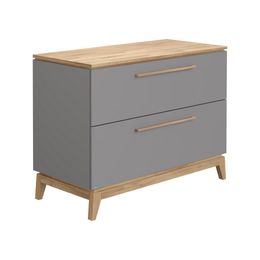 Paidi Wickelkommode Sten, Grau, Holz, Eiche, massiv, 2 Schublade(n) Schubladen, 123.3x92.1x57.2 cm, Blauer Engel, Goldenes M, Babym&ouml;bel, Wickelkommoden & Zubeh&ouml;r, Wickelkommoden