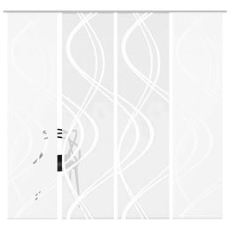 Fl&auml;chenvorhang, Wei&szlig;, Textil, 60x245 cm, mit Beschwerungsstab, Flauschband, Paneelwagen, Wohntextilien, Gardinen & Vorh&auml;nge, Schiebegardinen