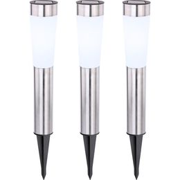 Ambia Garden Solarleuchtenset, Metall, Kunststoff, 3-teilig, kaltwei&szlig;, 56 cm, Lampen & Leuchten, Au&szlig;enbeleuchtung, Solarleuchten