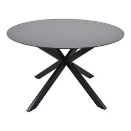 Ambia Garden Gartentisch, Grau, Schwarz, Metall, Glas, X-Form, 71 cm, Gartenm&ouml;bel, Gartentische, Gartentische