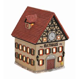 Dekohaus, Braun, Rot, Keramik, 10x13x9 cm, Dekoration, Skulpturen & Dekoobjekte, Dekoobjekte