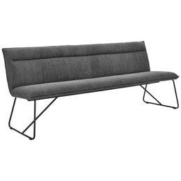 Johann Jakob Sitzbank, Anthrazit, Metall, 3-Sitzer, 200x88x66 cm, erweiterbar, mit R&uuml;ckenlehne, Esszimmer, B&auml;nke, Sitzb&auml;nke