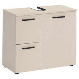Mid.you Waschbeckenunterschrank, Kaschmir, Kunststoff, 1 F&auml;cher, 2 Schublade(n) Schubladen, 70x60x35 cm, stehend, Badezimmer, Badezimmerschr&auml;nke, Waschbeckenunterschr&auml;nke