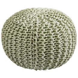 Linea Natura Pouf, Gr&uuml;n, Textil, Uni, F&uuml;llung: Styroporkugeln, 55x55x35 cm, AZO-frei, Indoor, Wohnzimmer, Hocker, Poufs