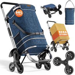 Monzana Einkaufstrolley Treppensteiger Blau