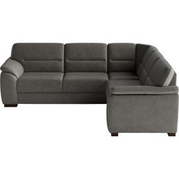 Sit & More Ecksofa SIT & MORE "Montego", anthrazit, B:255cm H:88cm T:225cm, 100% Polyester, Sofas, Ecksofa, wahlweise mit Bettfunktion und Schubkasten