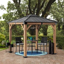 Pavillon Gazebo Rapi Anthrazit/Naturfarben