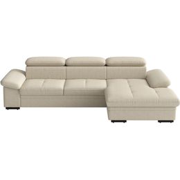 Sit & More Ecksofa SIT & MORE "Viola", beige (creme), B:260cm H:73cm T:174cm, 100% Polyester, Sofas, Ecksofa, optional Bettfunktion