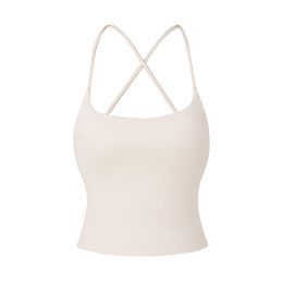 Sporttop YEAZ "Top CORE", Damen, Gr. L, beige, Obermaterial: 78% Nylon NY. 22% Elasthan EL., Tops Sporttop