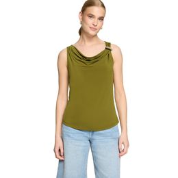 T-Shirt Zero "Damen mit Wasserfallausschnitt", Damen, Gr. 34, fir gr&uuml;n, Obermaterial: 5% Elasthan, 95% Polyester, unifarben, figurumspielend normal, Wasserfallausschnitt, Shirts T-Shirt, Material