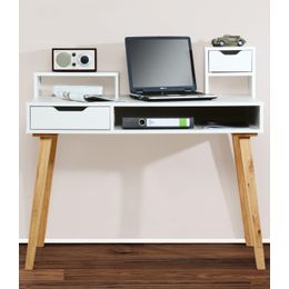 Sekret&auml;r VOGL M&Ouml;BELFABRIK "Emil", wei&szlig; (wei&szlig;, eiche), B:105cm H:98,6cm T:55cm, Sekret&auml;re, Sekret&auml;r, Beine Massivholz, mit griffloser Optik, Made in Germany