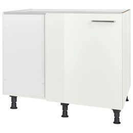 Nobilia Eckunterschrank Flash Wei&szlig; Hochglanz