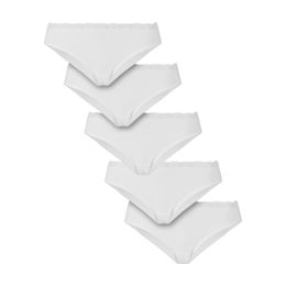 Panty Urban Classics "Urban Classics Ladies Basic Cotton Brazilian Lace 5-Pack", Damen, Gr. S, wei&szlig;, wei&szlig;, wei&szlig;, wei&szlig;, wei&szlig;, 95% Baumwolle, 5% Elasthan, unifarben, Unterhosen Panty