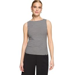 Tanktop Zero "Damen Shirt mit U-Boot-Ausschnitt", Damen, Gr. 34, schwarz, wei&szlig;, Jersey, Obermaterial: 47% Modal, 47% Baumwolle, 6% Elasthan, Basic, figurbetont normal, U-Boot-Ausschnitt, Tops Tanktop, Material
