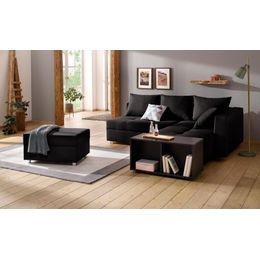Ecksofa Home Affaire "Italia L-Form, B: 217 cm", anthrazit, B:217cm H:80cm T:182cm, Struktur fein (100% Polyester);Microfaser PRIMABELLE (100% Polyester), Sofas, Ecksofa, Bettfunktion, Bettkasten & 1 Zierkissen, Federkern