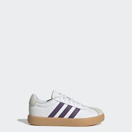 Sneaker adidas Sportswear "VL COURT 3.0", Kinder, Gr. 32, ftwwht, violet, gum3, Leder, Synthetik, Schuhe Sneaker, inspiriert vom Design des adidas samba, f&uuml;r Kinder & Jugendliche