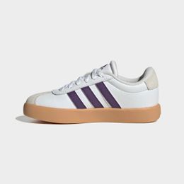 Sneaker adidas Sportswear "VL COURT 3.0", Kinder, Gr. 40, ftwwht, violet, gum3, Leder, Synthetik, Schuhe Sneaker, inspiriert vom Design des adidas samba, f&uuml;r Kinder & Jugendliche