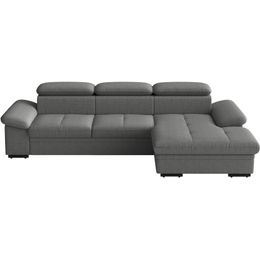 Sit & More Ecksofa SIT & MORE "Viola", grau, B:260cm H:73cm T:174cm, 100% Polyester, Sofas, Ecksofa, optional Bettfunktion