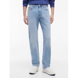 Slim-fit-Jeans Tommy Jeans "Ryan Regular Slim Straight", Herren, Gr. 33, L&auml;nge 36, denim light, Denim/Jeans, Obermaterial: 81% Baumwolle, 18% Lyocell, 1% Elasthan, regular fit lang, Jeans Slim-fit-Jeans, Slim‑Straight‑Jeans aus hochwertigem Denim regul&auml;rer Leibh&ouml;he
