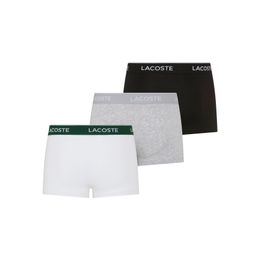 Trunk Lacoste, Herren, Gr. L, wei&szlig;, grau, schw, Jersey, Obermaterial: 95% Baumwolle, 5% Elasthan, unifarben, figurbetont, Unterhosen, mit Lacoste-Schriftzug am Bund
