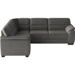 Sit & More Ecksofa SIT & MORE "Montego", anthrazit, B:255cm H:88cm T:225cm, 100% Polyester, Sofas, Ecksofa, wahlweise mit Bettfunktion und Schubkasten