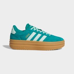 Plateausneaker adidas Sportswear "VL COURT BOLD", Damen, Gr. 36, gr&uuml;n (equipment gr&uuml;n, clear mint, gold metallic), Leder, Synthetik, Schuhe Plateausneaker, inspiriert vom Design des adidas gazelle bold