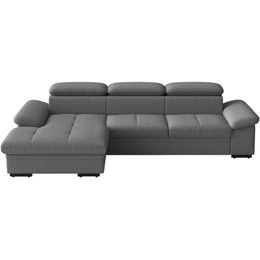 Sit & More Ecksofa SIT & MORE "Viola", grau, B:260cm H:73cm T:174cm, 100% Polyester, Sofas, Ecksofa, optional Bettfunktion