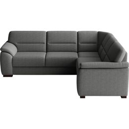 Sit & More Ecksofa SIT & MORE "Montego", grau, B:255cm H:88cm T:225cm, 100% Polyester, Sofas, Ecksofa, wahlweise mit Bettfunktion und Schubkasten