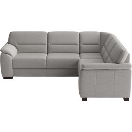 Sit & More Ecksofa SIT & MORE "Montego", grau, B:255cm H:88cm T:225cm, 100% Polyester, Sofas, Ecksofa, wahlweise mit Bettfunktion und Schubkasten
