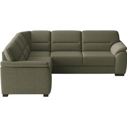 Sit & More Ecksofa SIT & MORE "Montego", olive, B:255cm H:88cm T:225cm, 100% Polyester, Sofas, Ecksofa, wahlweise mit Bettfunktion und Schubkasten