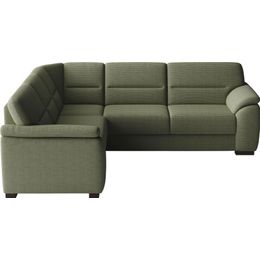 Sit & More Ecksofa SIT & MORE "Montego", olive, B:255cm H:88cm T:225cm, 100% Polyester, Sofas, Ecksofa, wahlweise mit Bettfunktion und Schubkasten
