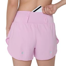 Laufshorts asics "ROAD 3.5IN SHORT", Damen, Gr. L, N-Gr, rosa (hazy lila), Obermaterial: 100% Polyester, Hosen