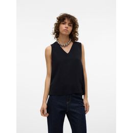 V&eacute;ro Moda V-Shirt VERO MODA "VMEASY JOY S/L V-NECK TOP WVN GA", Damen, Gr. L, schwarz, Web, Obermaterial: 100% Viskose, unifarben, regular fit normal, V-Ausschnitt, Shirts, Viskose, regular fit