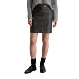 Marc O'Polo Lederrock MARC O'POLO "aus softem Lamm-Nappaleder", Damen, Gr. 38, schwarz, Obermaterial: 100% Leder, unifarben, normal kurz, R&ouml;cke