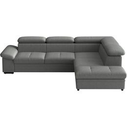 Sit & More Ecksofa SIT & MORE "Viola", grau, B:249cm H:73cm T:226cm, 100% Polyester, Sofas, Ecksofa, optional Bettfunktion