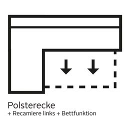 Ecksofa Home Affaire "Italia L-Form, B: 217 cm", hellgrau, B:217cm H:80cm T:182cm, Struktur fein (100% Polyester);Microfaser PRIMABELLE (100% Polyester), Sofas, Ecksofa, Bettfunktion, Bettkasten & 1 Zierkissen, Federkern