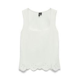 V&eacute;ro Moda Spitzentop VERO MODA "VMLOUISE SL SQUARE NECK TOP JRS", Damen, Gr. L, snow wei&szlig;, Jersey, Obermaterial: 100% Baumwolle, unifarben, regular fit normal, eckiger Ausschnitt, Tops Spitzentop, Baumwolle, regular fit