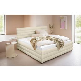 Polsterbett "Maylis Boucl&eacute;", beige (creme), B:212cm L:211cm, 95% Polyester, 5% Polyarcyl, LeGer Home by Lena Gercke, Betten, Polsterbett ohne Bettkasten Polsterbett, wahlweise mit und ohne Matratze und Lattenrost, auch in 200cm Breite