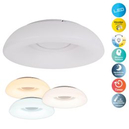 N&auml;ve N&Auml;VE LED Deckenleuchte "Karim", wei&szlig;, 1, &Oslash; 48cm H: 12cm, 1 Stk., Leuchten, Dimmbar per Funk-Fernbedienung, CCT, Memory, Nachlicht, Timer, D: 48cm, LED Deckenleuchte