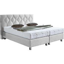 Boxspringbett "Ph&ouml;nix", wei&szlig;, B:175cm L:210cm, Bezug Bett: Microvelours (100% Polyester) oder Feinstruktur (100% Polyester);Bezug Bonnell-Federkernmatratze: 100% Polyester;Bezug Kaltschaummatratze: 100% Polyester;Bezug Tonnentaschenfederkernmatratze: 80% Baumwolle, 20%Polyester, Westfalia Schlafkomfort, Komplettbetten, Boxspringbett