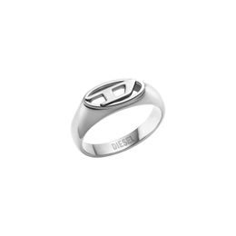 Fingerring Diesel "Schmuck Geschenk Edelstahl Ring OVAL D LOGO" Gr. 20, silber (edelstahlfarben), Fingerringe, Damen, 20, Edelstahl, 3,6mm, Fingerring