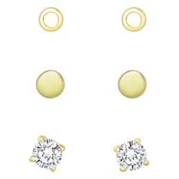 Ohrstecker-Set Lady, silber vergoldet 925, Ohrringe, Damen