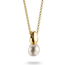 Kette mit Anh&auml;nger Thomas Sabo "Natural Beauty Perlenkette fein, Bold Elegance" Gr. 45, gold (gelbgoldfarben, wei&szlig;), Halsketten, Damen, 45, Perlen Silber 925 (recycelt), Perlen, Silber 925 (recycelt), mit S&uuml;&szlig;wasserzuchtperle