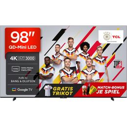 TCL Mini-LED-Fernseher "98Q7CX7", Energieeffizienz: E (A-G), schwarz, 98, Fernseher, Audio von Bang & Olufsen, Dolby Vision, Smart TV, Apple TV, 4K HDR